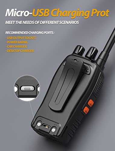 Walkie Talkie Long Range Rechargeable 2 Way Radio for Adult with Earpiece, FRS Two Way Radio VOX 16 Channel Flashlight Li-ion Battery 10 Pack