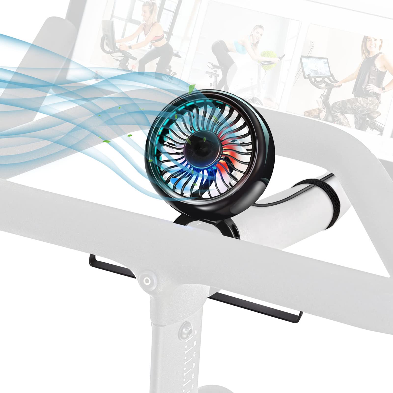 BOALEEN Fan for Peloton Bike Plus - Peloton Fan Attachment with Hook USB Fan Specially Design for Peloton Bike+ - Adjustable Angle and 3 Speed - Keep Cool When You Ride