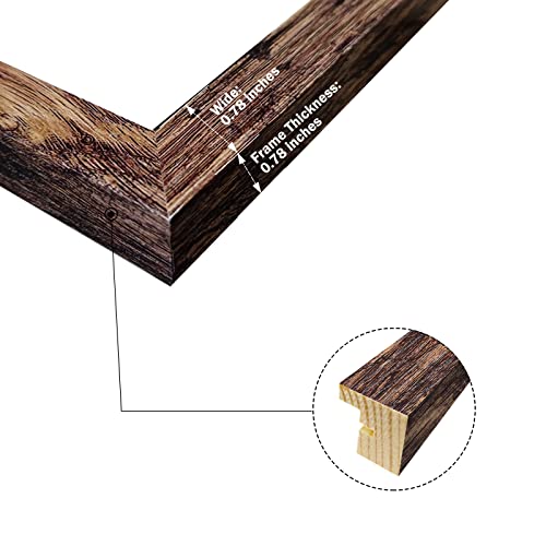 Luxdart 12x16 frame Dark Walnut Made of Solid Wood Display Pictures 8.5x11 with Mat or 12x16 without Mat, Farmhouse Distressed 12x16 Picture frames for Wall Mounting