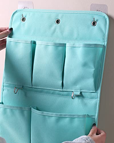 Lerkumey Over Door Hanging Organizer Hanging Storage Bags with 10 Pockets | Multifunctional Storage Bags Organizer with 3Pcs Adhesive Wall Hooks for Wall /Bedroom /Bathroom /Door /Closet (Blue)