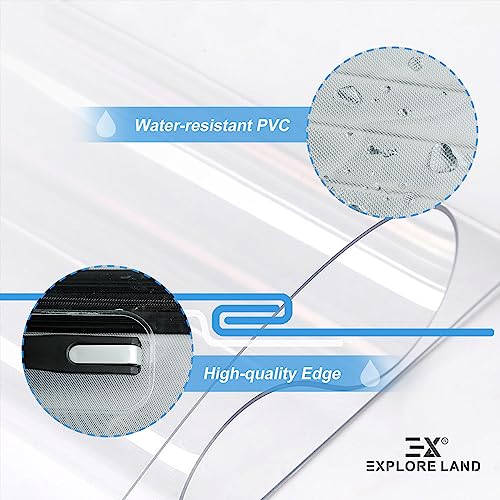 Explore Land Clear Luggage Cover Durable Transparent Suitcase Protector for Travel (Clear PVC, M(24-26 inch luggage))