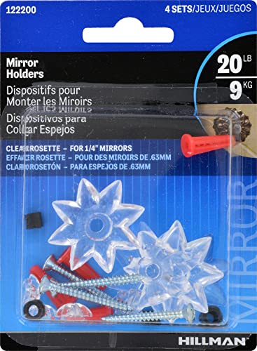 The Hillman Group 122200 Mirror Rosettes, Clear