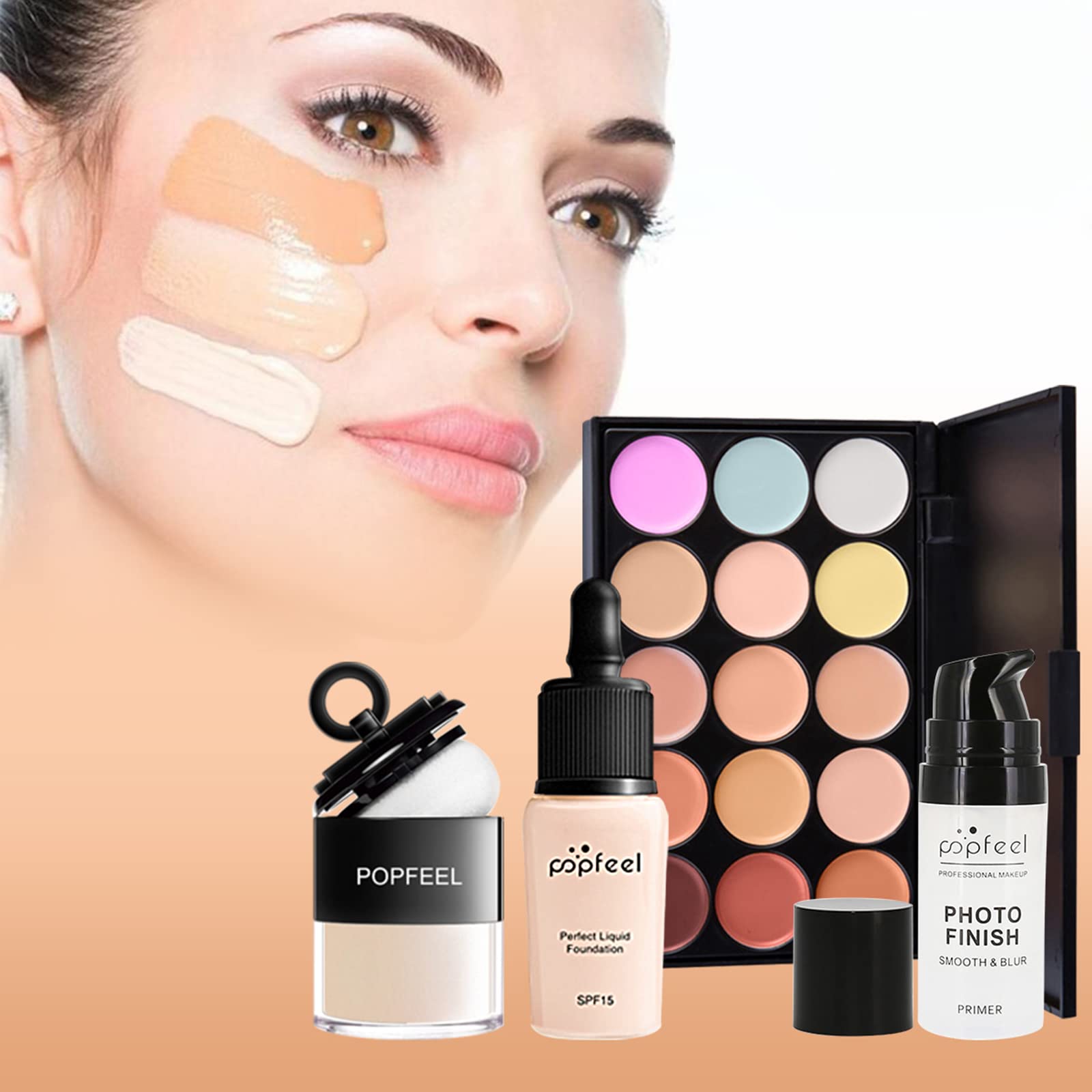 FantasyDay All-in-one Holiday Makeup Gift Set | Full Makeup Kit for Women Essential Starter Bundle Include Eyeshadow Palette Lipstick Blush Cream Concealer Face Powder Eyeliner Mascara Lipgloss Brush