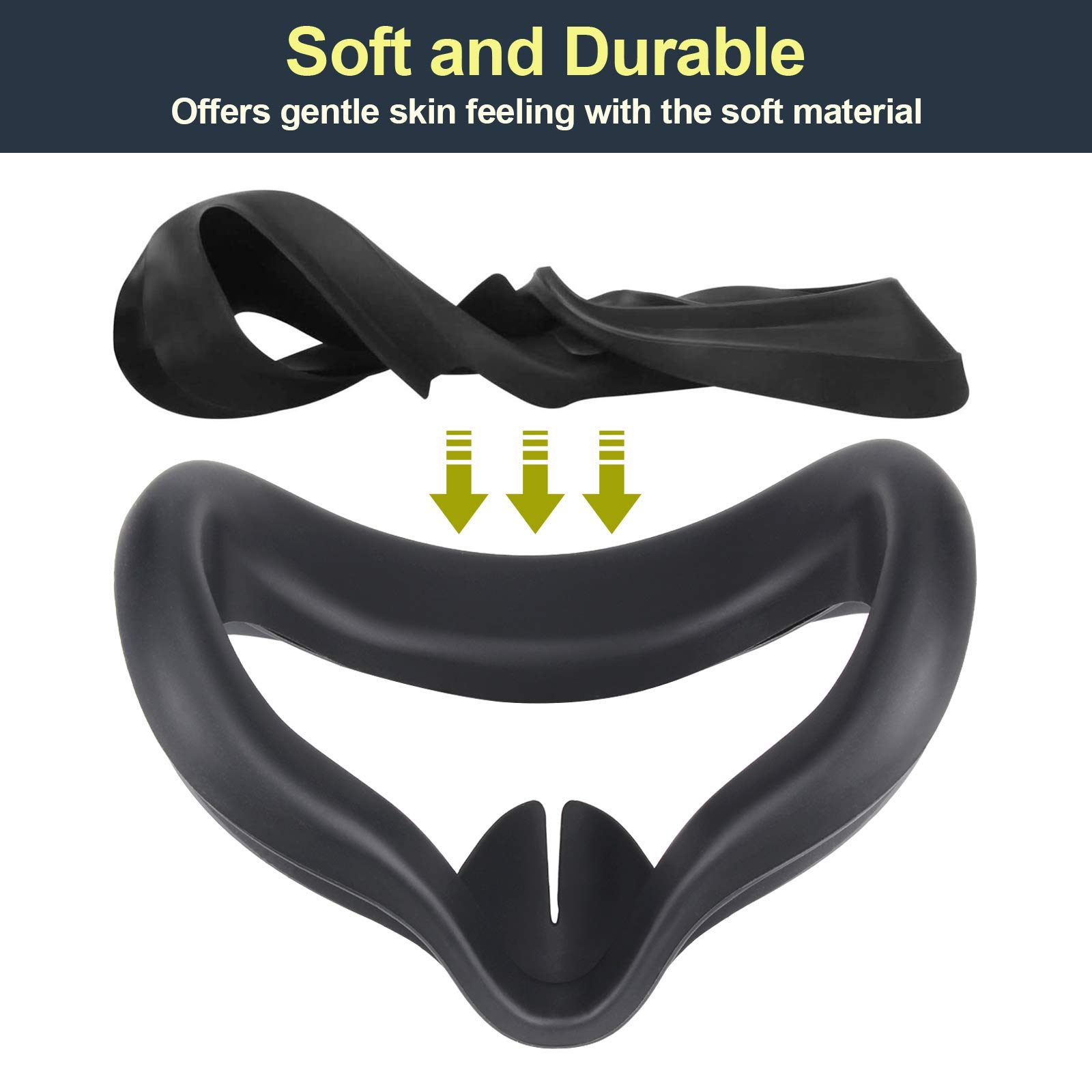 BEJOY VR Sweat-Proof Silicone Face Cover and Lens Protect Cover for Oculus Quest 2, Silicone Mask Pad, Lens Protector, Dust Proof, Non-Slip for VR Accessories Set