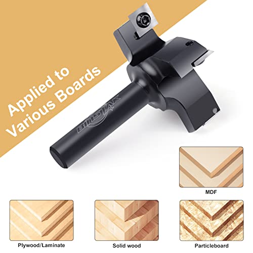 CNC Spoilboard Surfacing Router Bit, 1/2" Shank 2-1/2" Cutting Diameter, Carbide Insert Slab Flattening Router Bit Planing Bit Wood Planer Bit Woodworking Tools by BINSTAK