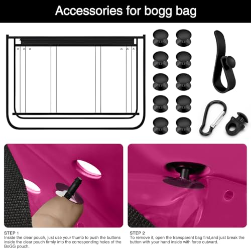 Clear Beach Bag Organizer for Bogg Bag Accessories - Insert Inner Bags Compatible with Bogg Bag, Insert Organizer for X Large Size Bogg Bag, Organizing Your Bag and Divide Space (Black, Large)