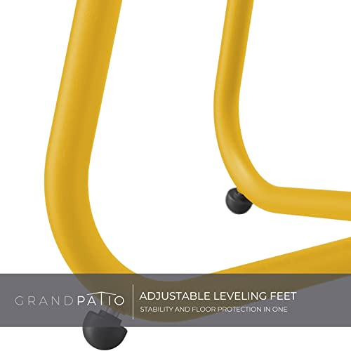 Grand patio E-Coated Steel Side Table, Weather- Resistant Outdoor 18β Round End Table Accent Table for Bistro Balcony Apartment, Yellow