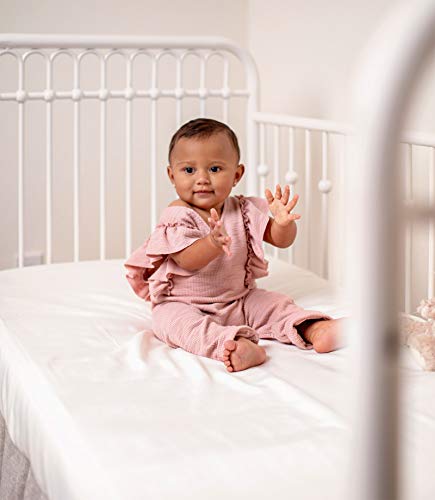 Pure Bamboo Sheets - Bamboo Crib Fitted Sheet (52"x28"x6") for Girls and Boys - 100% Organic Bamboo, Luxuriously Soft, Ultimate Cooling, Fits Standard Size Crib Mattress (Pink)