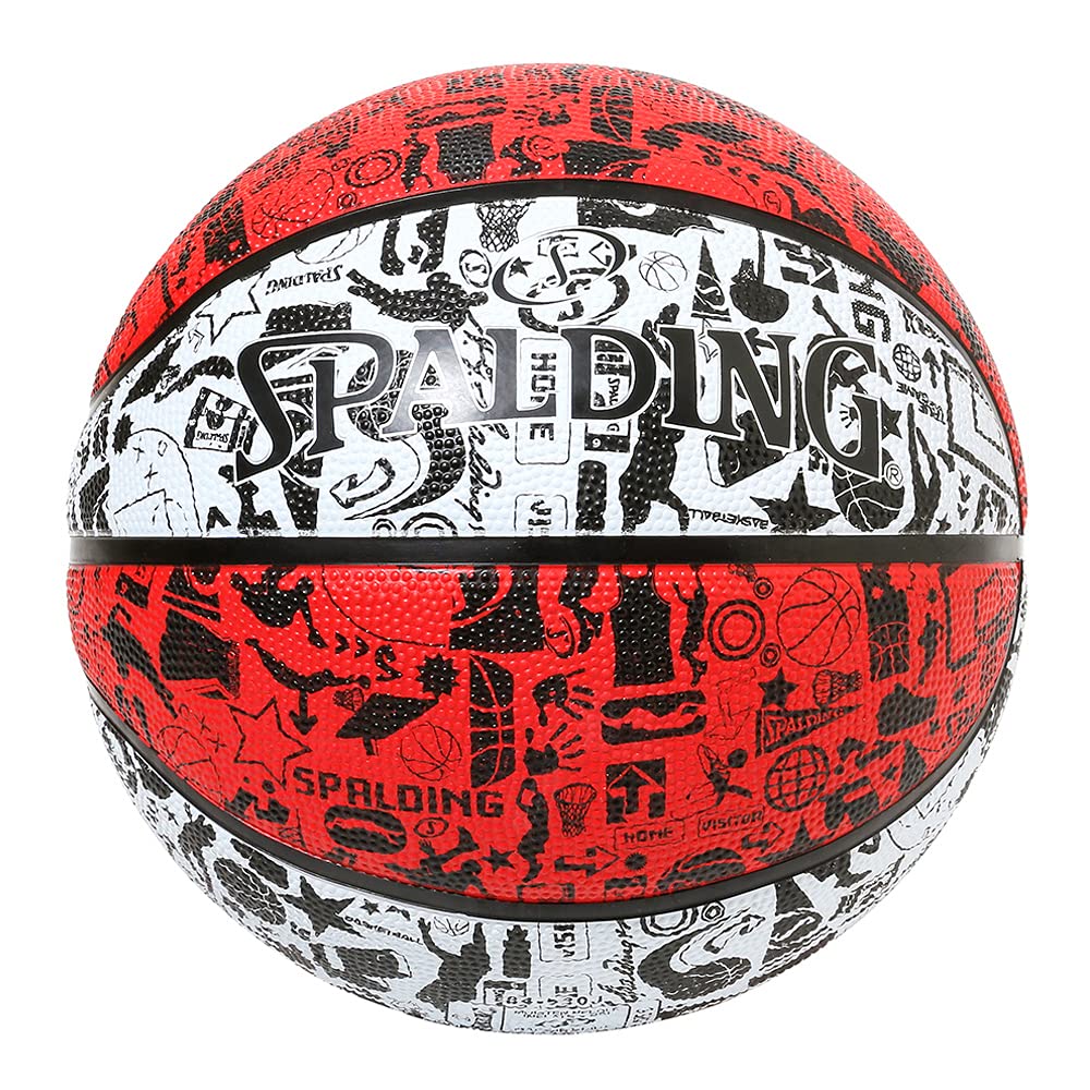 Spalding 84-537J Basketball Graffiti, Red x White, No. 7 Balls, Basketball, Basket