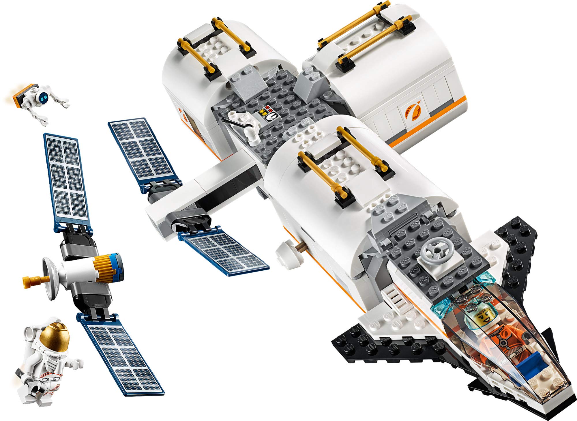 LEGO City Space Lunar Space Station 60227 Space Station Building Set with Toy Shuttle, Detachable Satellite and Astronaut Minifigures, Popular Space Gift (412 Pieces)