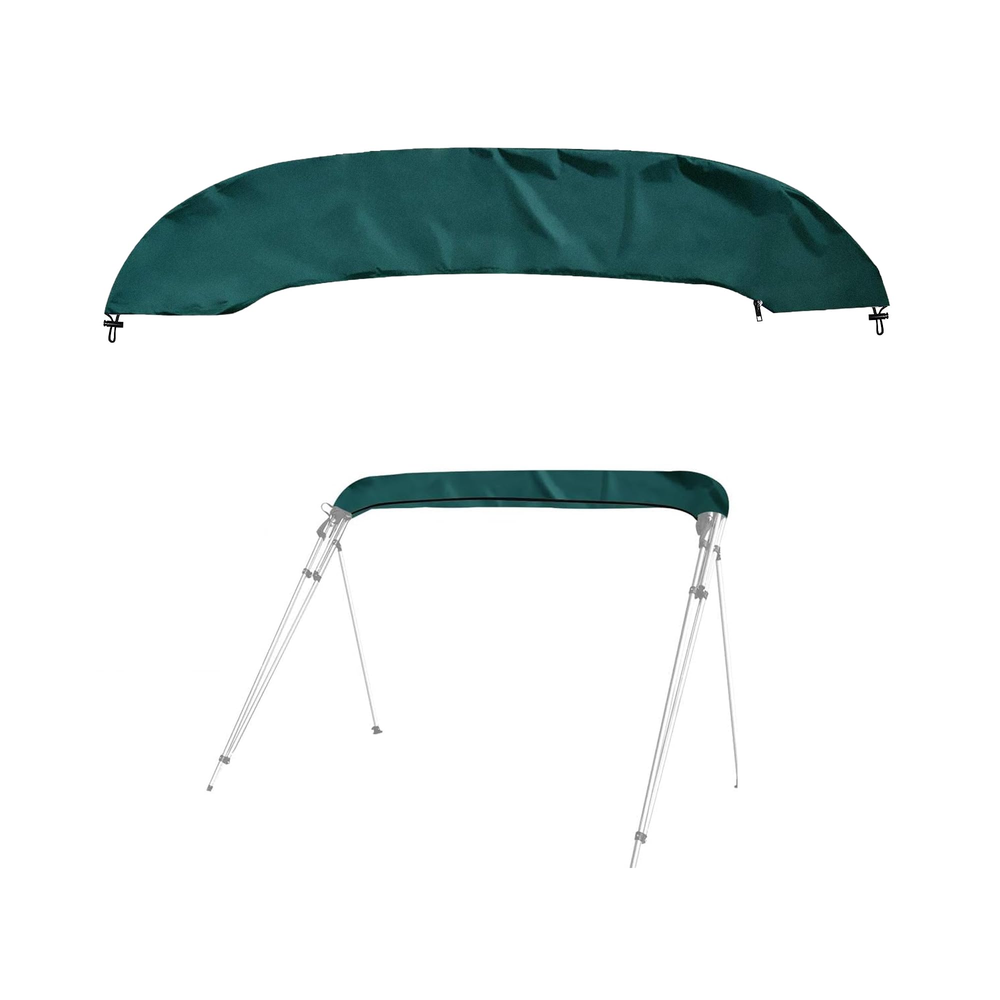 Bimini Top Boot Cover, Suitable for 3-4 Bow Bimini Tops, Storage Boat Replacement Cover Waterproof, (Dark Green L:68-88IN)