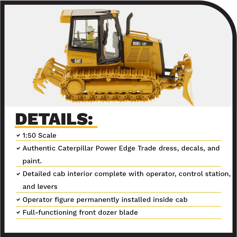 Diecast Masters 1:50 Caterpillar D5K2 LGP Track-Type Tractor β High Line Series 85281