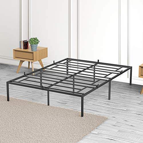 IDEALHOUSE 14 Inch Full Bed Frame with Storage, Metal Platform Full Bed Frame Steel Slat Support No Box Spring Needed Easy to Assemble