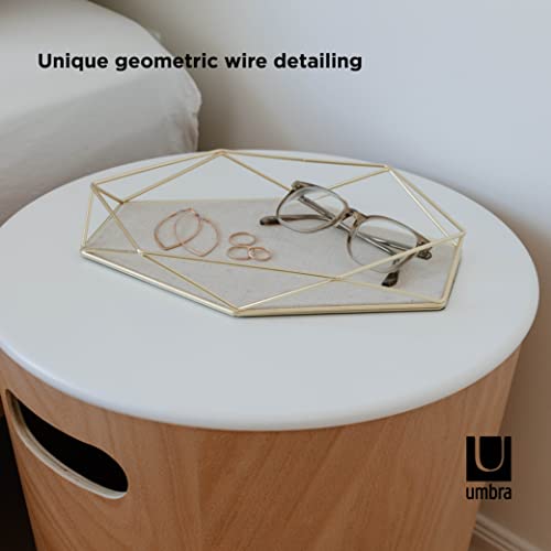 Umbra 299481-221 Prisma Tray, Geometric Plated Jewelry Storage, 11" Length x 7.25" Height x 1.5β Width, Matte Brass