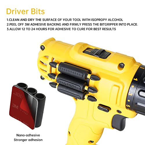 CNCSS Drill Bit Holder Tool Holster for DEWALT Milwaukee Pack of Two Carry up to Six Driver Bits on black