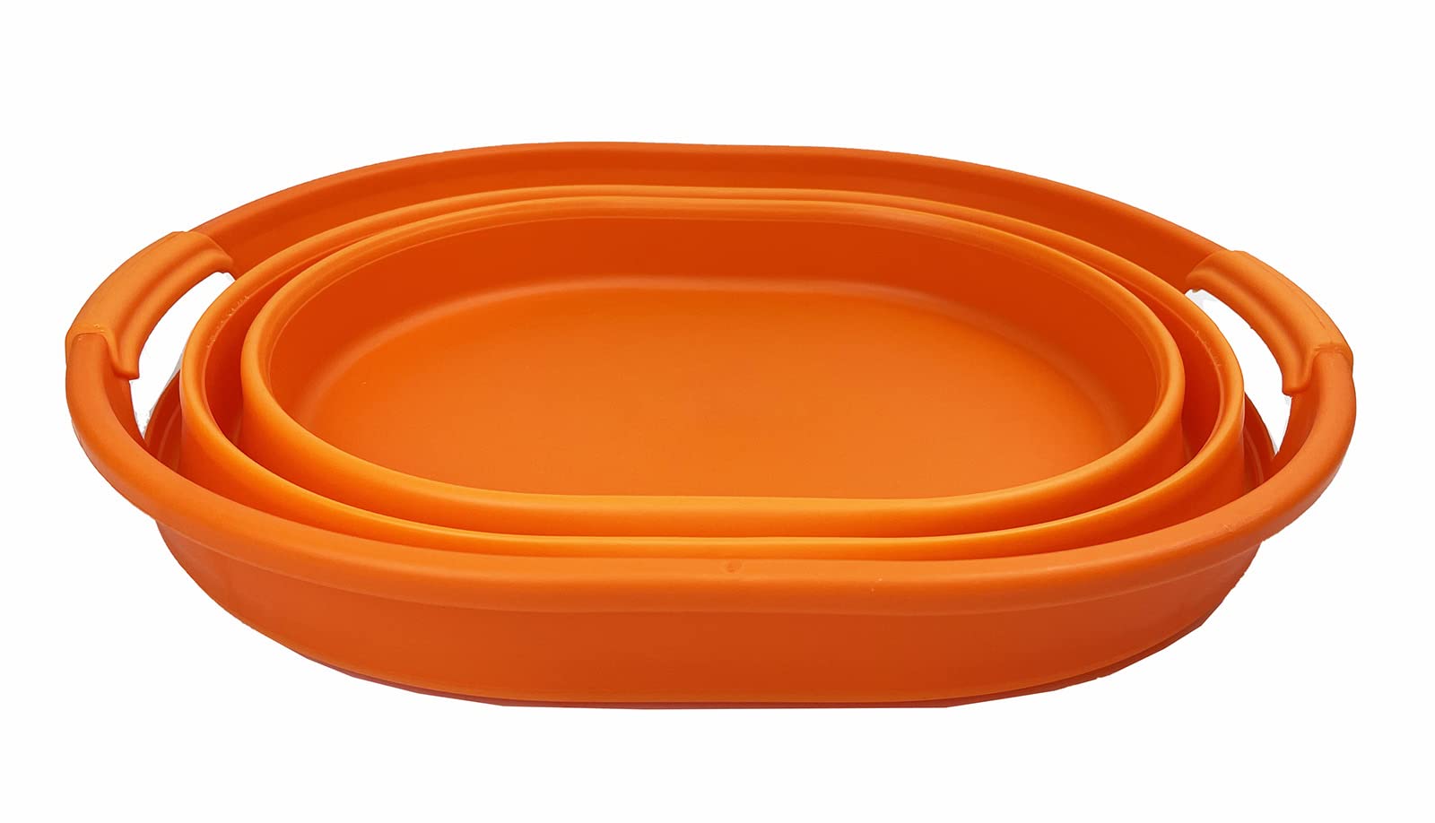 SAMMART 23L (6 Gallons) Collapsible Plastic Laundry Basket - Oval Tub/Basket - Foldable Storage Container/Organizer - Portable Washing Tub - Space Saving Laundry Hamper (Orange)
