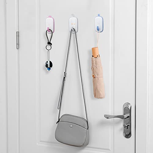 Diesisa Animal Key Holder for Wall, Adhesive Wall Hooks Hanger Decoration No Drilling for Keys, Coat, Bags, Towels - 6 Pack