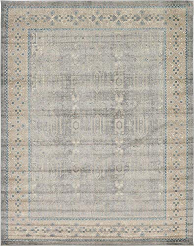 Unique Loom Salzburg Collection Classic Traditional Design Oriental Inspired Area Rug, 10 ft x 13 ft, Gray/Beige