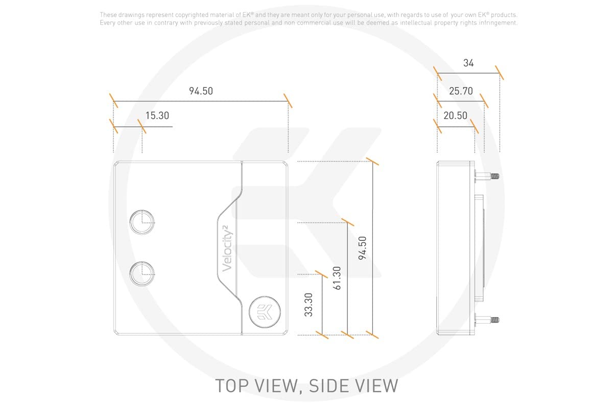 EKWB EK-Quantum Velocity 2 CPU Water Block D-RGB - 1700, Nickel/Plexi