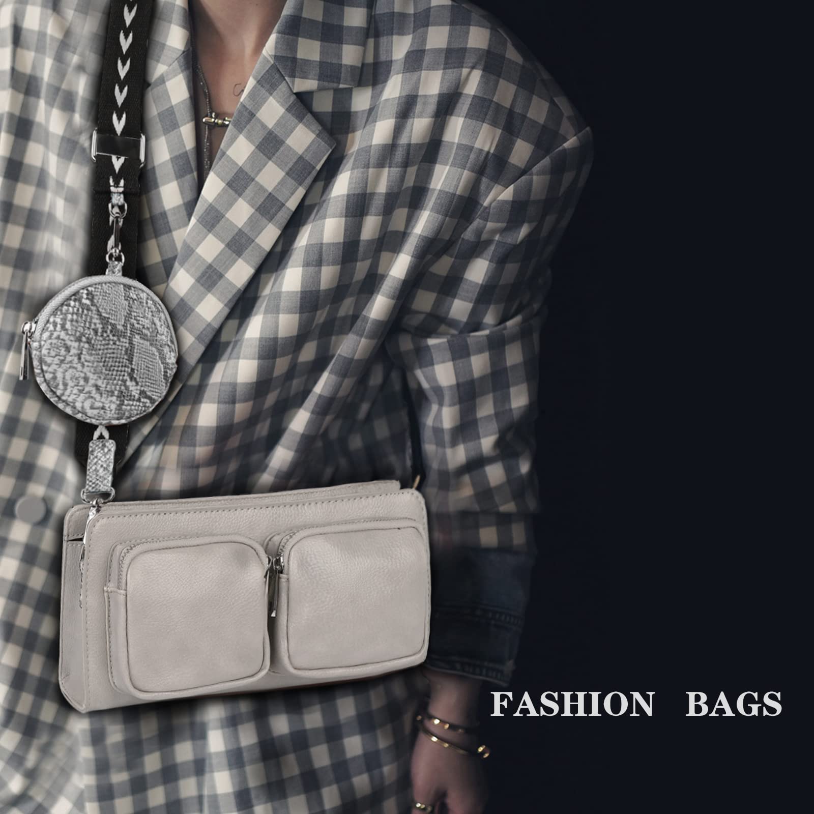 Small Crossbody Bag Leather Shoulder Bag for Women Stylish Designer Purses Retro Wallet Handbags with Coin Purse