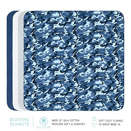 The Peanutshell Newborn Layette Gift Set for Baby Boys - 23 Piece Newborn Boy Clothes & Accessories Set - Fits Newborns to 3 Months - Blue Camo