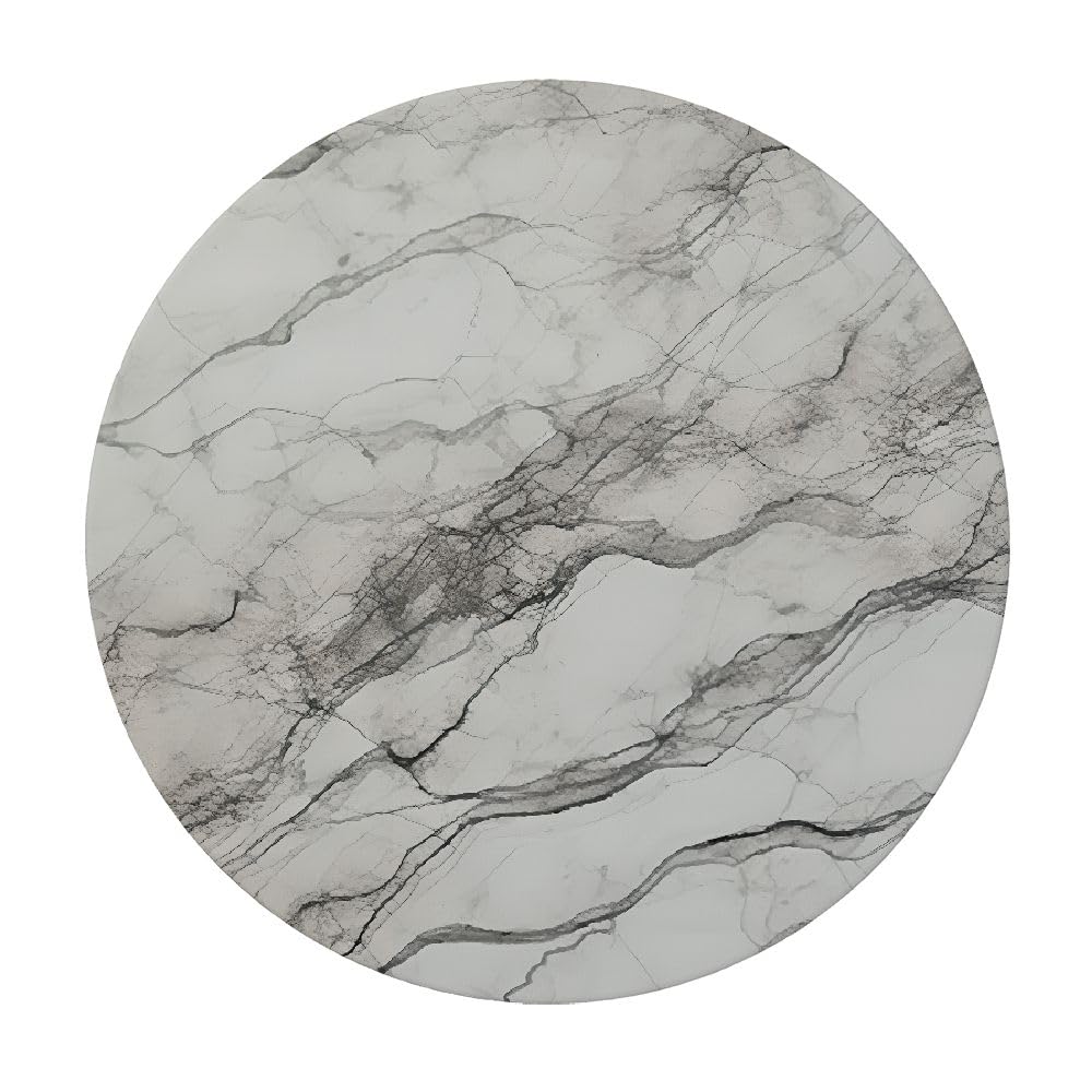 COMIO Marbled Table Cloth Round Cover with Elastic Waterproof,70inch, Vinyl with Flannel Backing, Banquet Tabl Cover; Picnic ;Outdoor