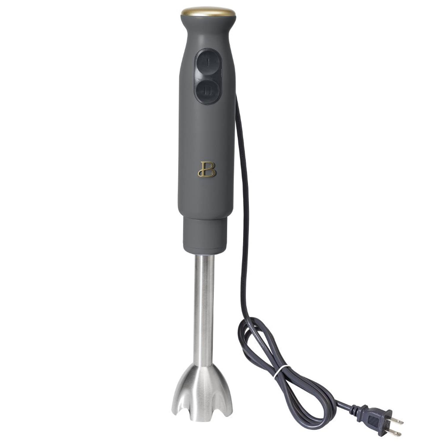 Beautiful Immersion Blender with 500ml Chopper and 700ml Measuring Cup, by Drew Barrymore (Oyster Gray)