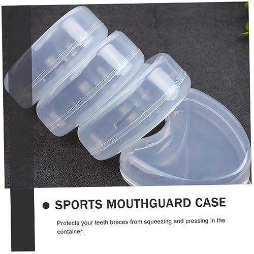 Healeved 6pcs Mouthguard Teeth Protector Cases Retainer Container Denture Holder Clear Stand Clear Plastic Organizer Bins Plastic Stand Dentures Storage Cases Clear Mouth Guards Tooth Box