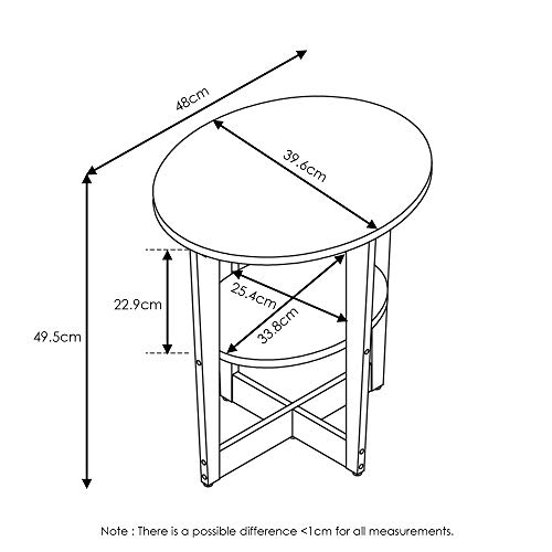 Furinno JAYA End Table, One, Walnut