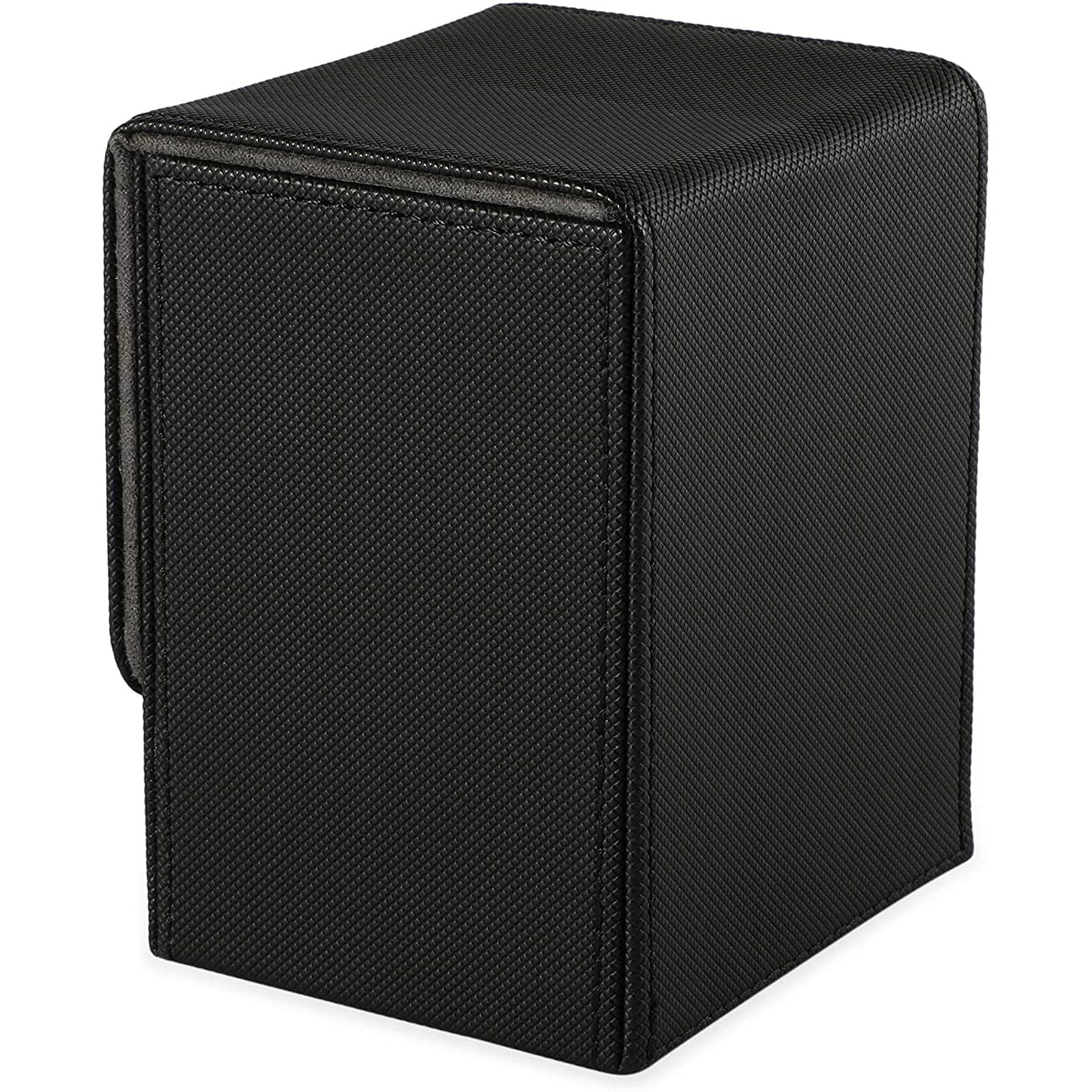 Card Deck Boxes, Black Leather Storage (2 Pack)
