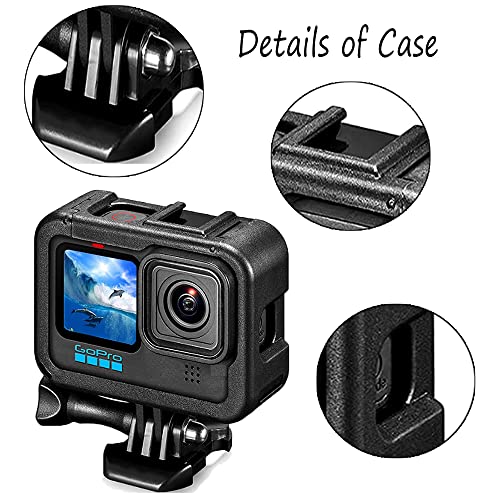 Protective Housing Case for Gopro Hero 9/Hero 10/Hero 11 Black, Housing Frame Case Mount Accessories for Gopro Hero9 Action Camera Accessory Kit with Quick Pull Movable Socket and Screw