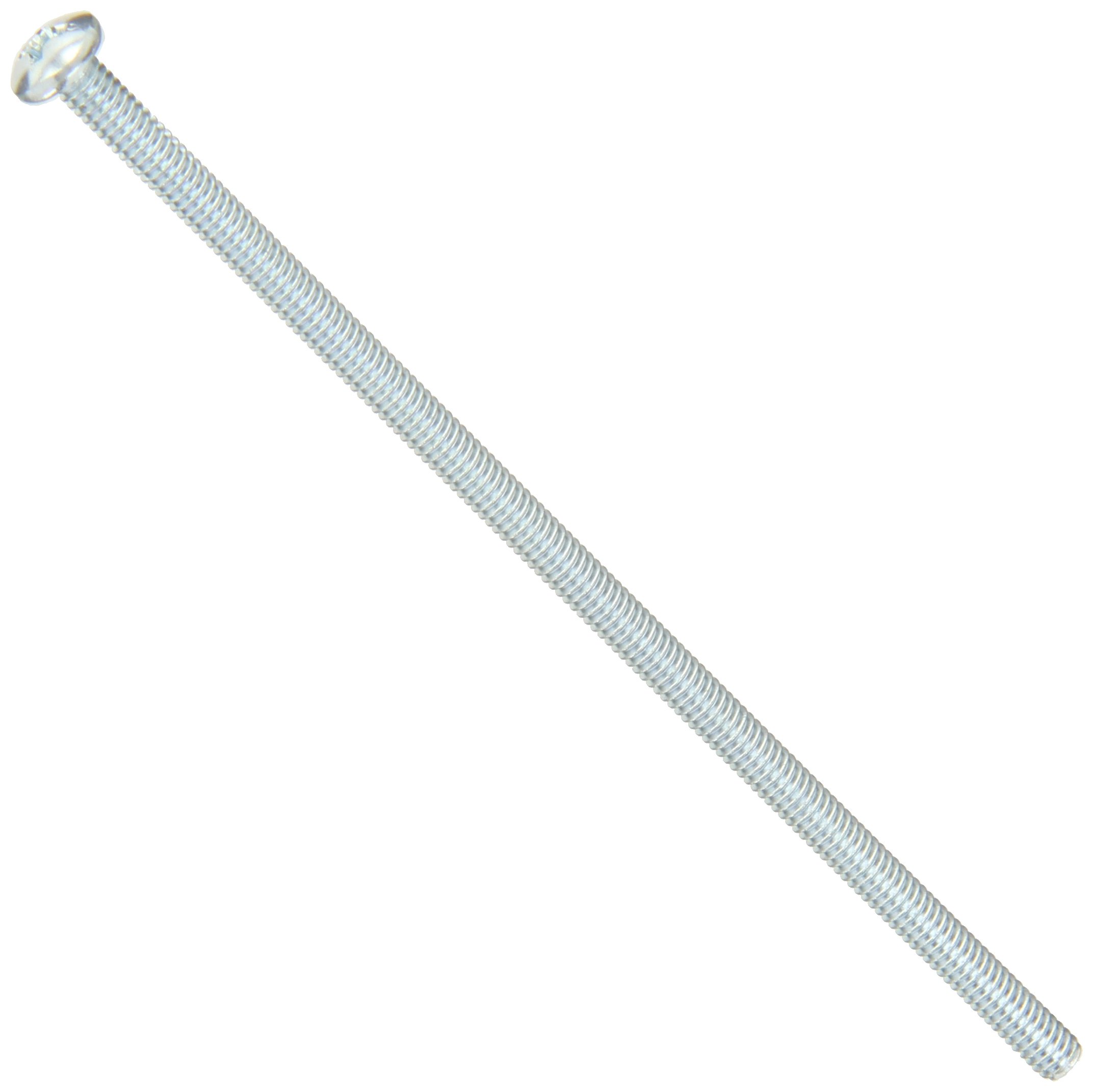 Small Parts Steel Pan Head Machine Screw, Zinc Plated, Meets ASME B18.6.3, #2 Phillips Drive, #8-32 Thread Size, 4-1/2" Length, Fully Threaded, Imported (Pack of 10)