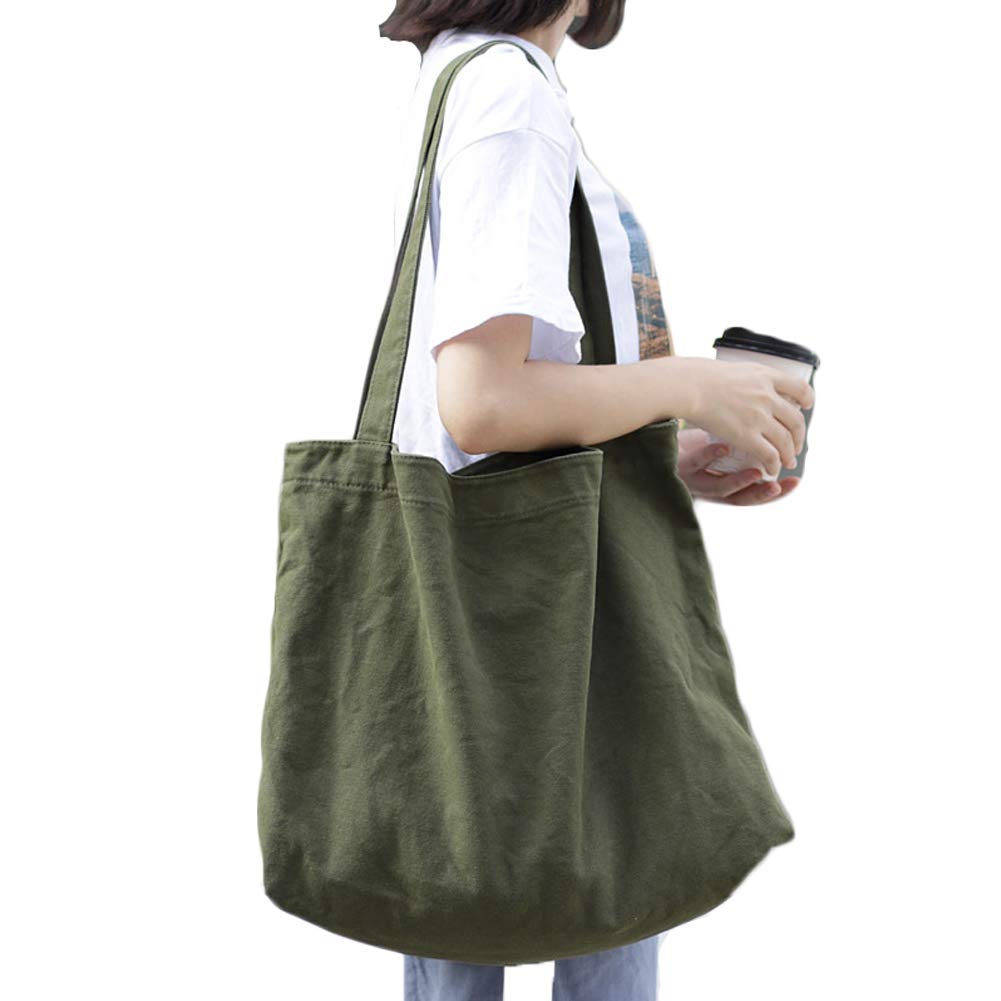BOBILIKE Women Shoulder Bags Canvas Tote Bag Handbag Work Bags, Green