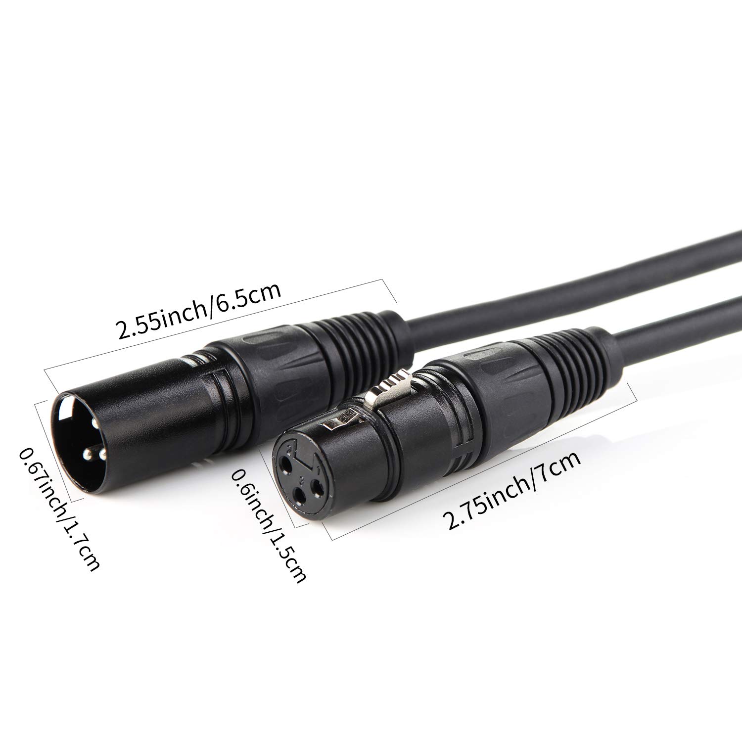 Baisun 10 ft DMX Cable 3 Pin Signal XLR Male to Female Cable for DJ Stage Lights(4 Pack)