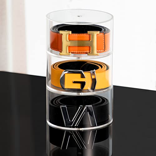 MESAILUP Belt Rack Organizer 3 Layers Acrylic Display Case with Magnet Storage Holder for Accessories like Watches, Jewelry, Makeup, Bracelets, Rings, Craft Toy & Tie