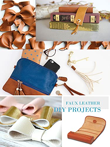 Faux Leather Sheets for Craft One Roll Smooth Surface Leather Fabric Sheets 12"x 53β (30cm x 135cm) Inch Large Size for Leather Earrings Bows Wallets DIY Projects (SkyBlue)