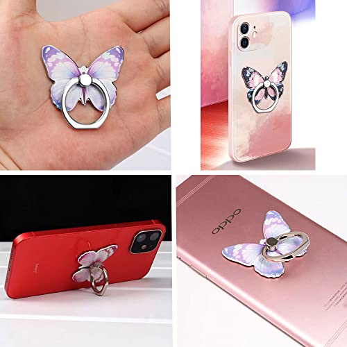 Kinizuxi Cell Phone Ring Holder, Butterfly Phone Ring Grip Stand 360°Rotation Finger Ring Kickstand Compatible with iPhone,All Android Smartphone (Blue)