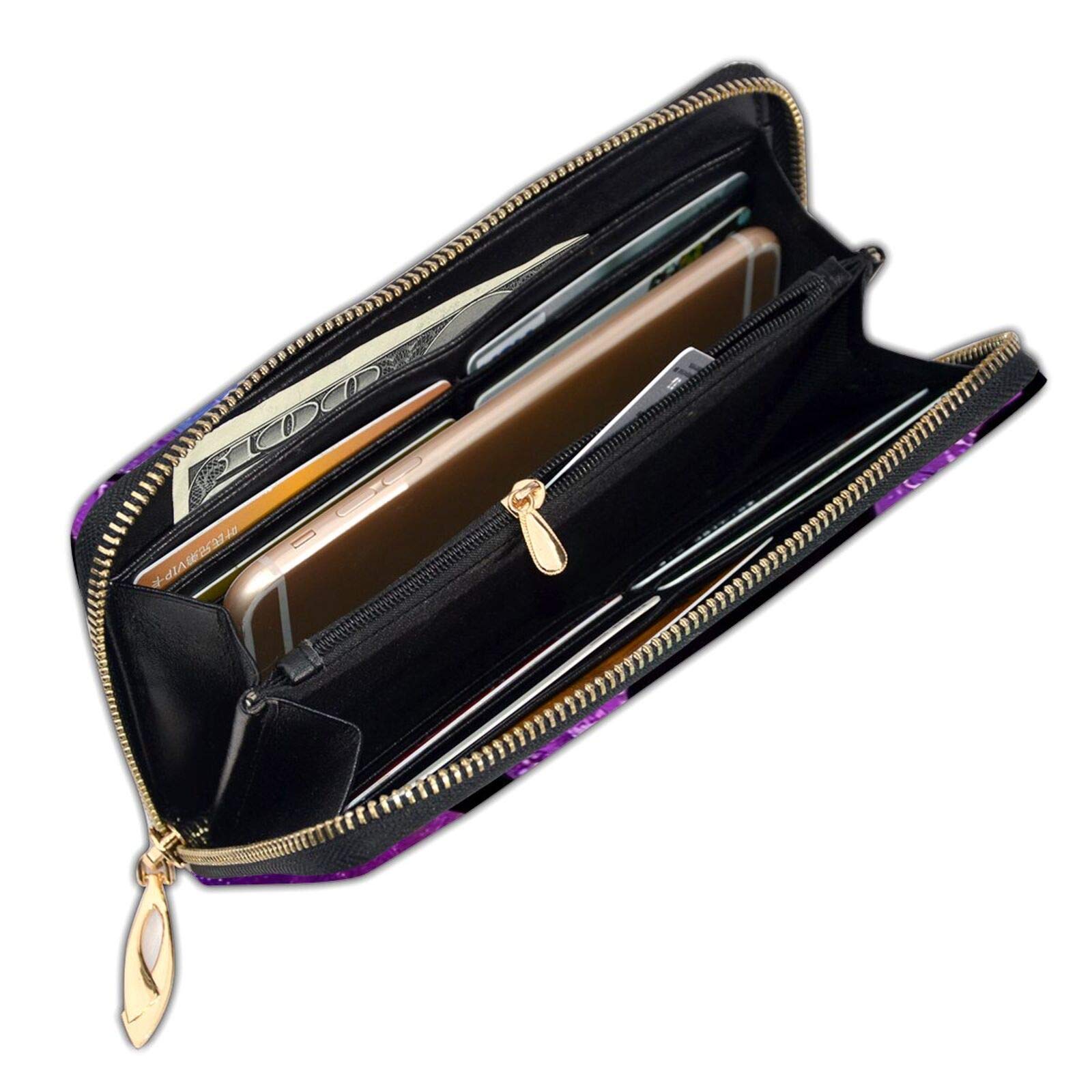 Tawoao Nightmare Before Christmas Purse Gifts Womens Small Wallet Ladies Wristlet Clutch RFID Blocking Genuine Leather Zip Purse