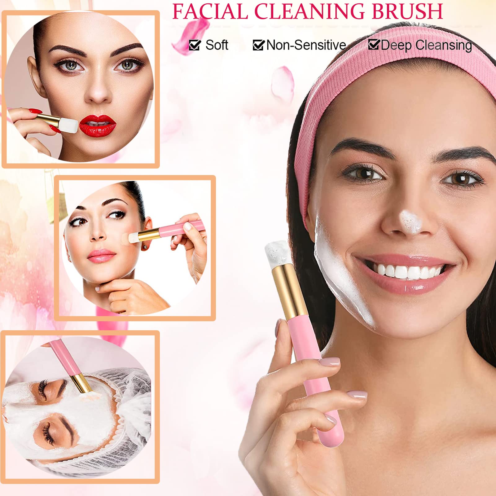 BUCICE 4 PCS Lash Fan Kit for Eyelash Extension,USB Portable Eyelash Fans Rechargeable Handheld Dryer Fan with Lash Shampoo Brushes,Plastic Wash Bottle