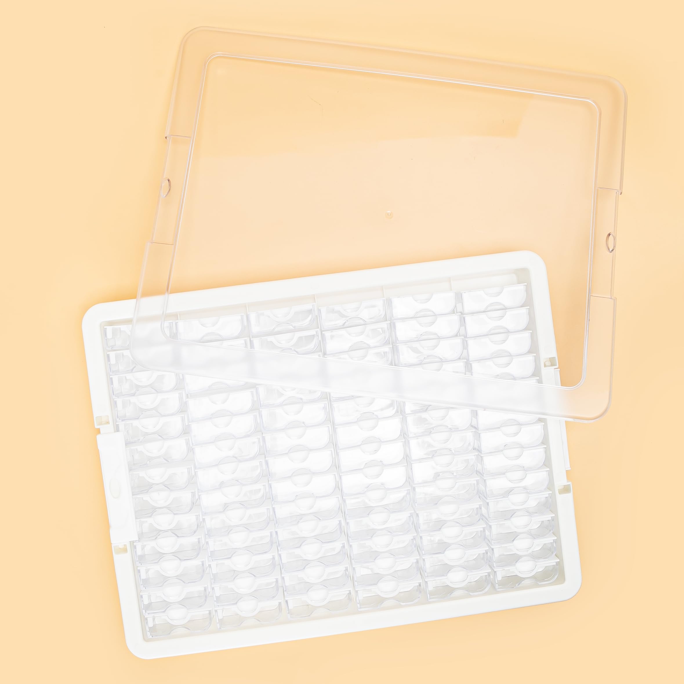Diamond Bead Organizer Storage System, 78 Tray Containers, Removable Snap Shut Lid Clear Plastic Solution for Various Rhinestone Jewelry Painting Drill DIY Nail Art Cross Stitch Tool, Other Small Item