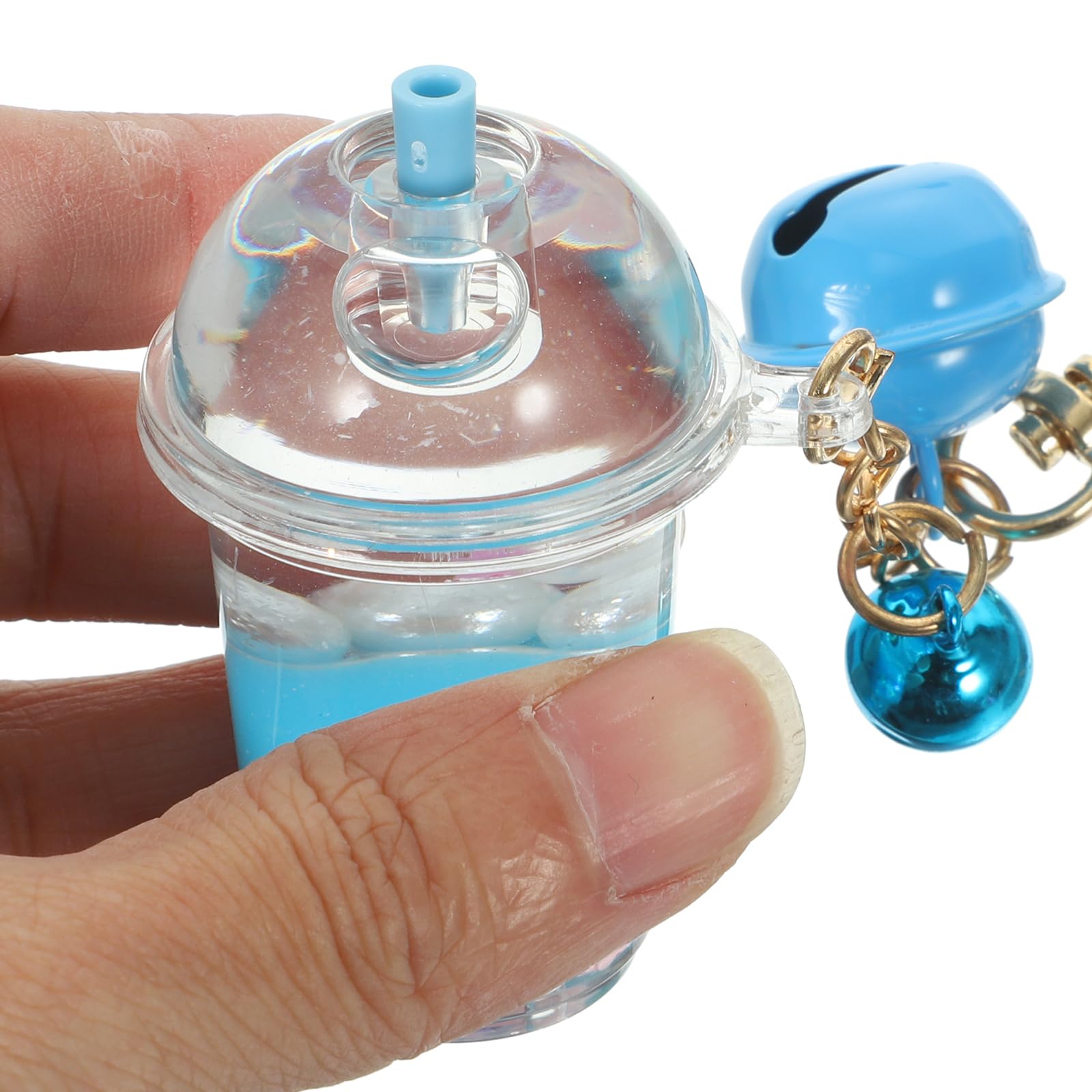 BEOSOFLOY Tea Keychain with Liquid 4PCS Bubble Tea Keychain Cute Floating Animals Tea Keychain with Liquid Quicksand Keychains Car Key Chain Key Ring Bag Pendant Decoration