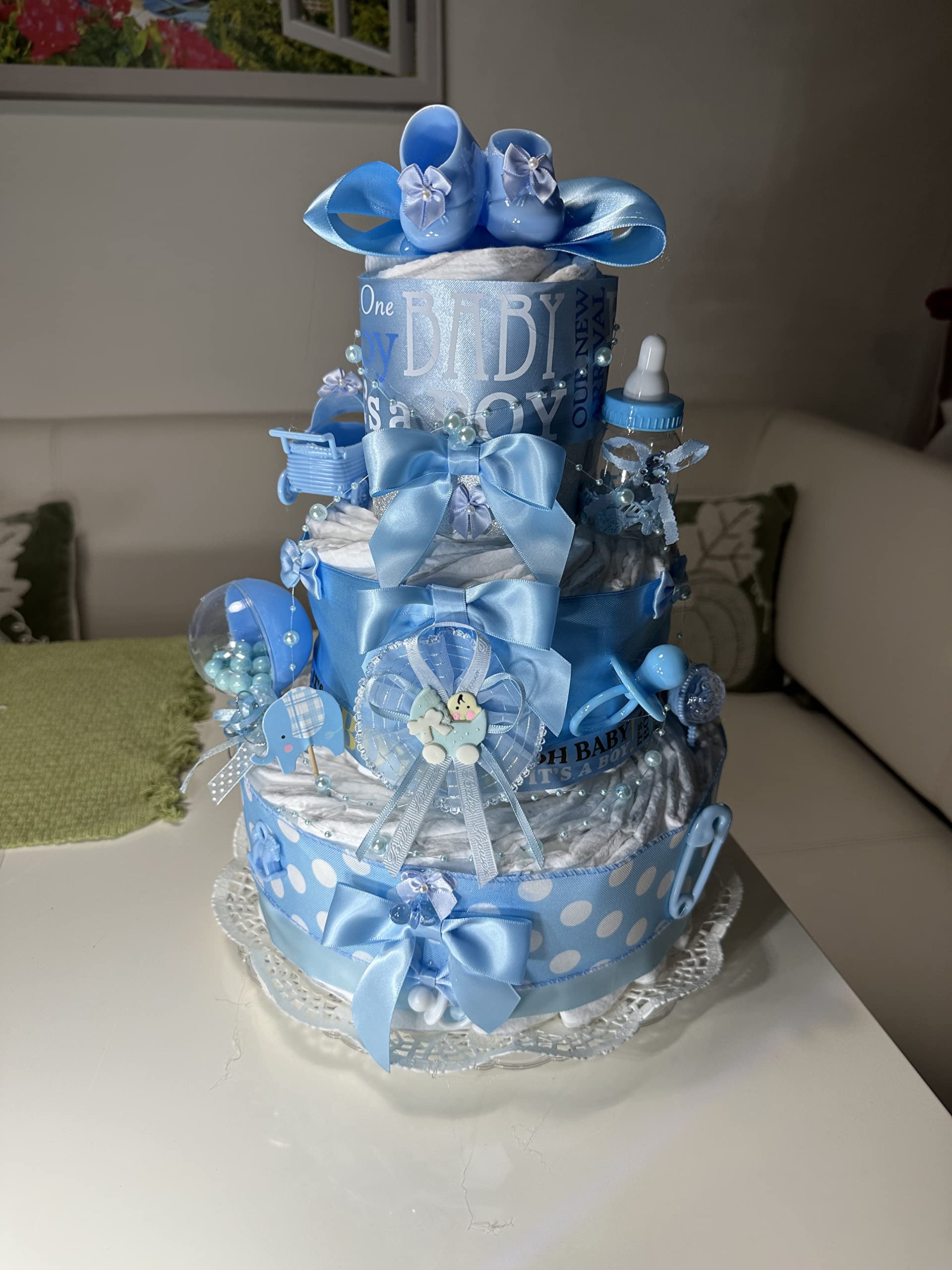 Diaper Cake for Baby BOY w/Candy