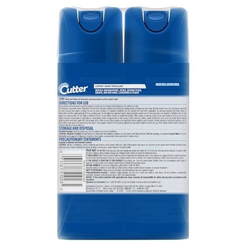 Cutter Insect Repellent Twin Pack, 2-6 Ounce Aerosol Cans, With 7 Percent DEET