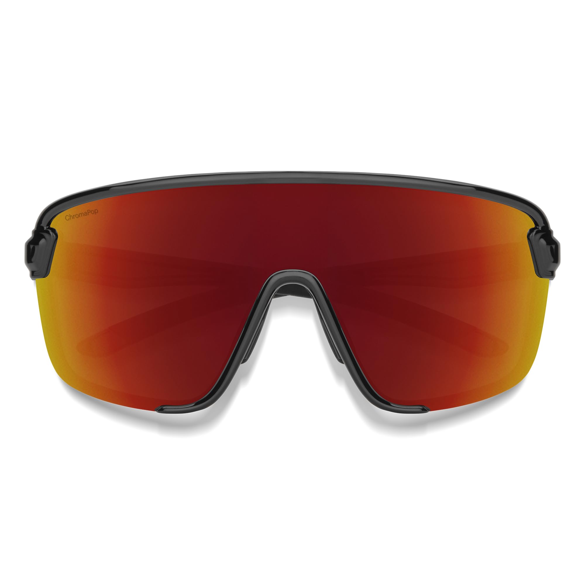 SMITH Bobcat Sunglasses – Shield Lens Performance Sports Sunglasses for Skiing, Biking, MTB, Mountaineering & More – For Men & Women – Black + Red ChromaPop Mirror Lens