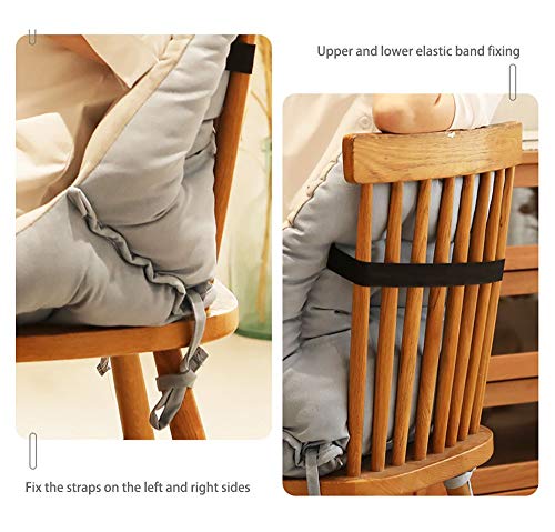 BASMPP Plush Seat Cushion, Thick Chair Pillow with Ties Back Sciatica Relieve, Shell Shape Cushion One-Piece Cushion Waist Seat Pad Side Strap Design Sedentary Does not deform