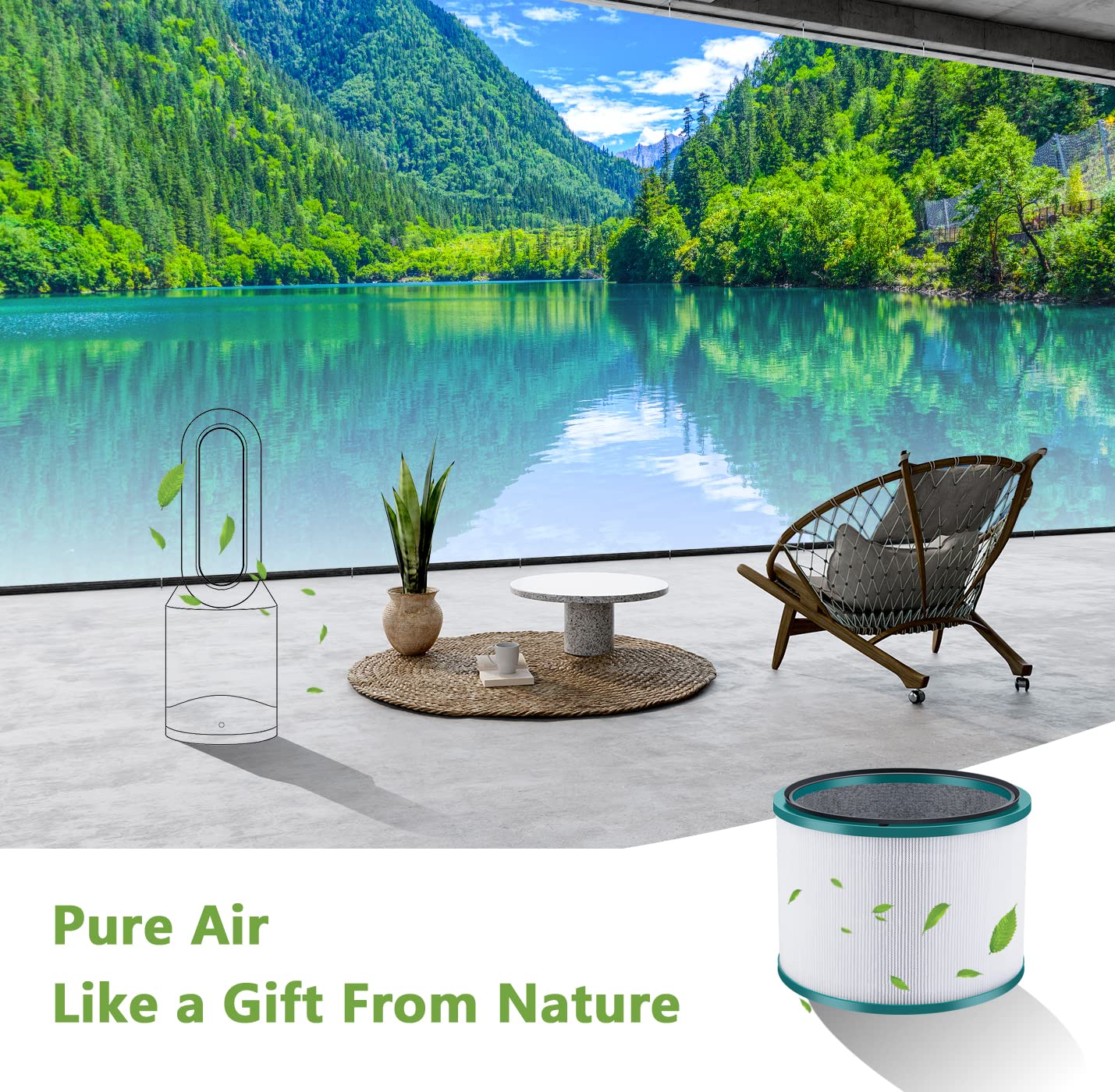 Star Maktion,2 Pack Air purifier filters replacements,High-Efficiency Activated Carbon,Compatible with Dyson DP01、DP03、HP00、HP01、HP02、HP03、Desktop Purifier,part number 968125-03