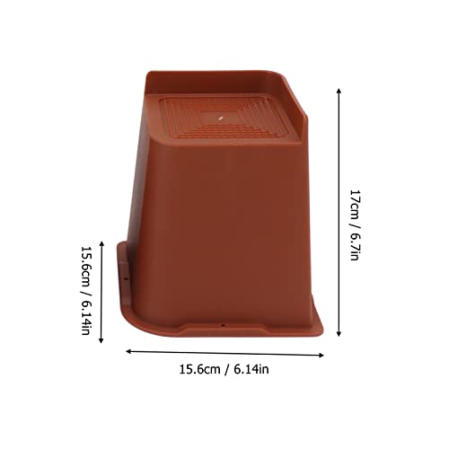 Oumefar 4Pcs Furniture Lift Risers ABS Furniture Bed Risers 6 Inch 8 Inch Heavy Duty Risers for Sofa and Table (Brown)