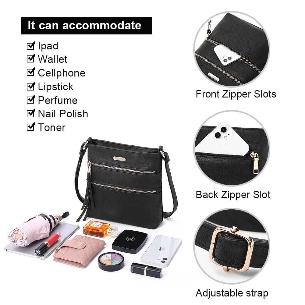 CLUCI Crossbody Purses for Women Bundles With 20" PC Hardshell Carry On Luggage