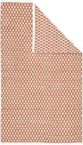 SAFAVIEH Boston Collection 6' x 9' Orange BOS685C Handmade Flatweave Cotton Area Rug