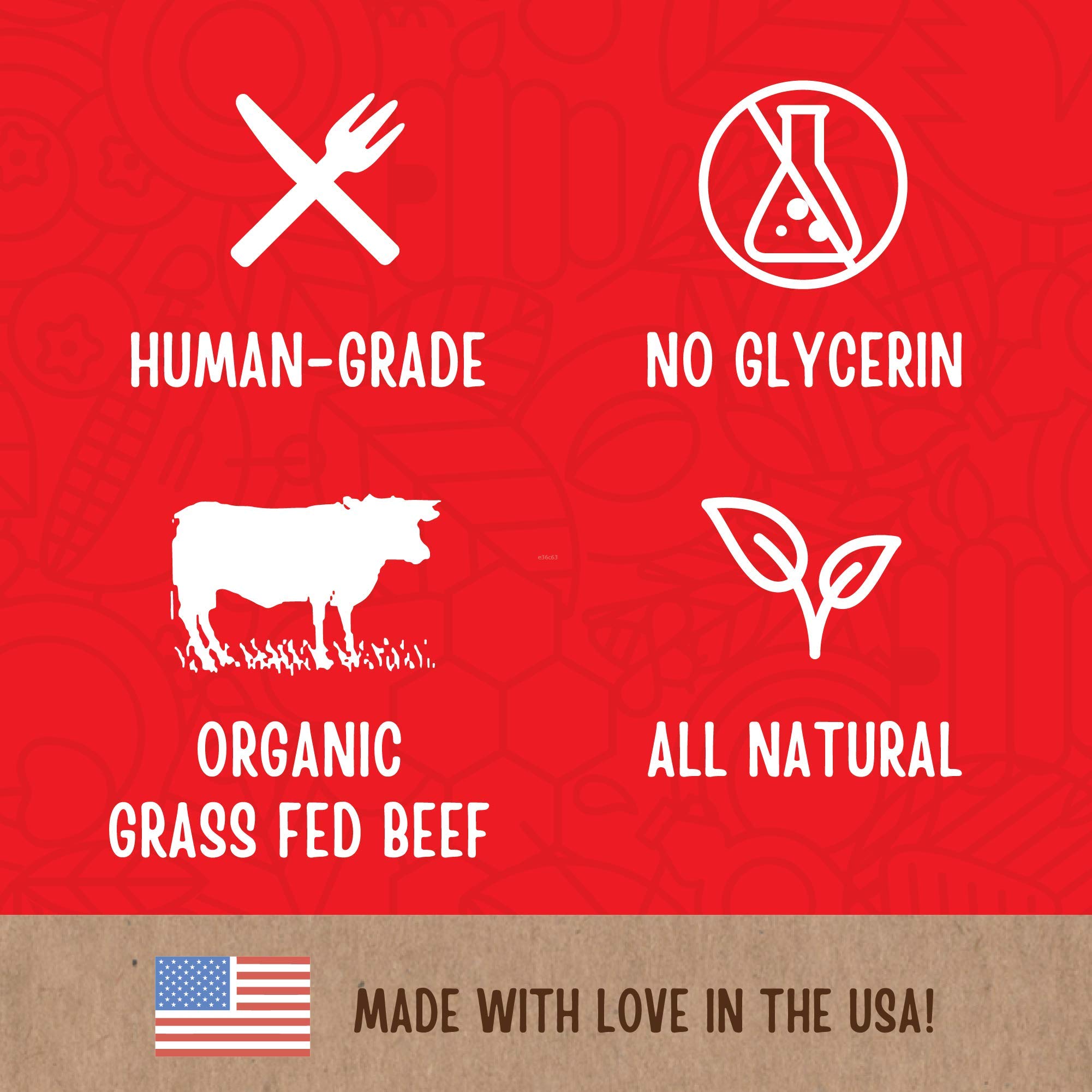 Full Moon Natural Organics Grass Fed Beef Jerky Healthy All Natural Dog Treats Human Grade 14 oz